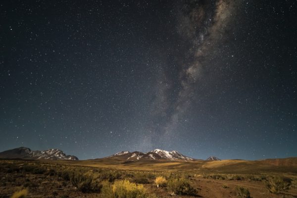 Atacama,Desert,,Milky,Way,Above,A,Volcano.,Night,Landscape,With | Saiba ...