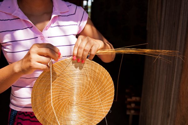 Girl,Making,Crafts,With,Golden,Grass,,At,Mumbuca,Village,,Jalapao ...